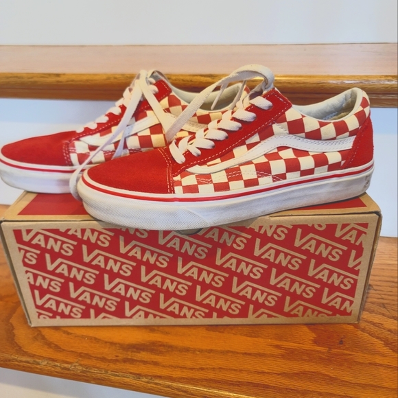 Vans | Shoes | Vans Old Skool Primary Check Red 75 | Poshmark